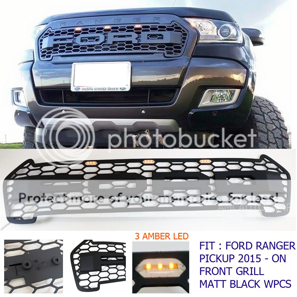 FACELIFT 15 FORD RANGER FRONT GRILL GRILLE BLACK LED WILDTRAK XLT PX ...